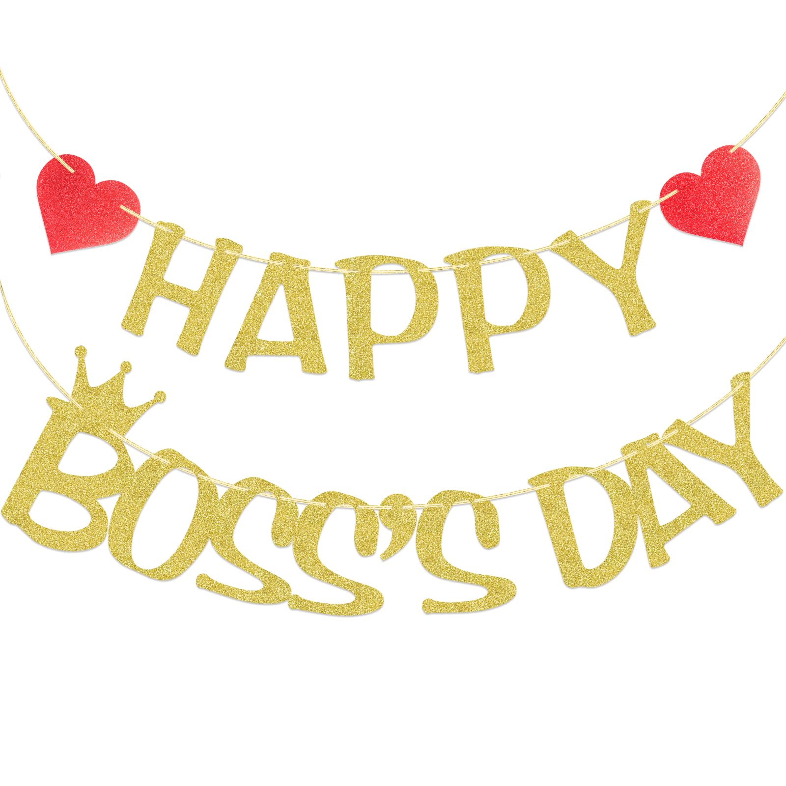 Amazon.com: Qttier Happy Boss's Day Banner, Pre-strung Best Boss Ever ...