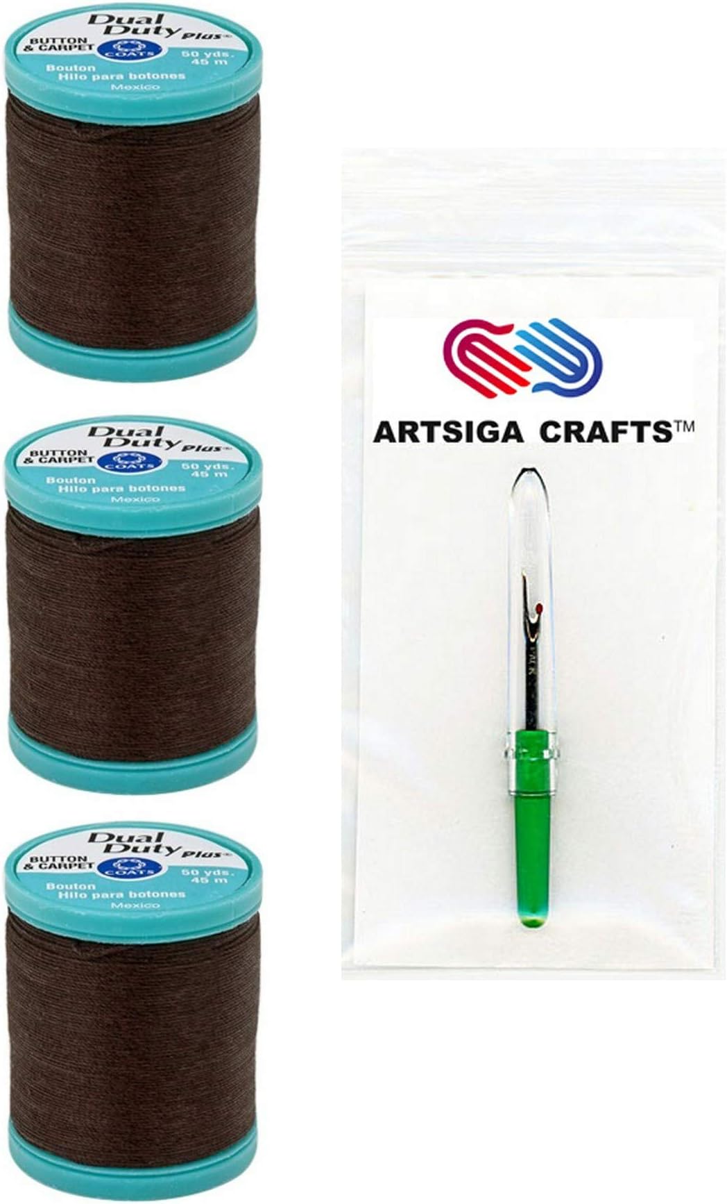 Amazon.com: Coats & Clark Sewing Thread Dual Duty Plus Button & Carpet ...