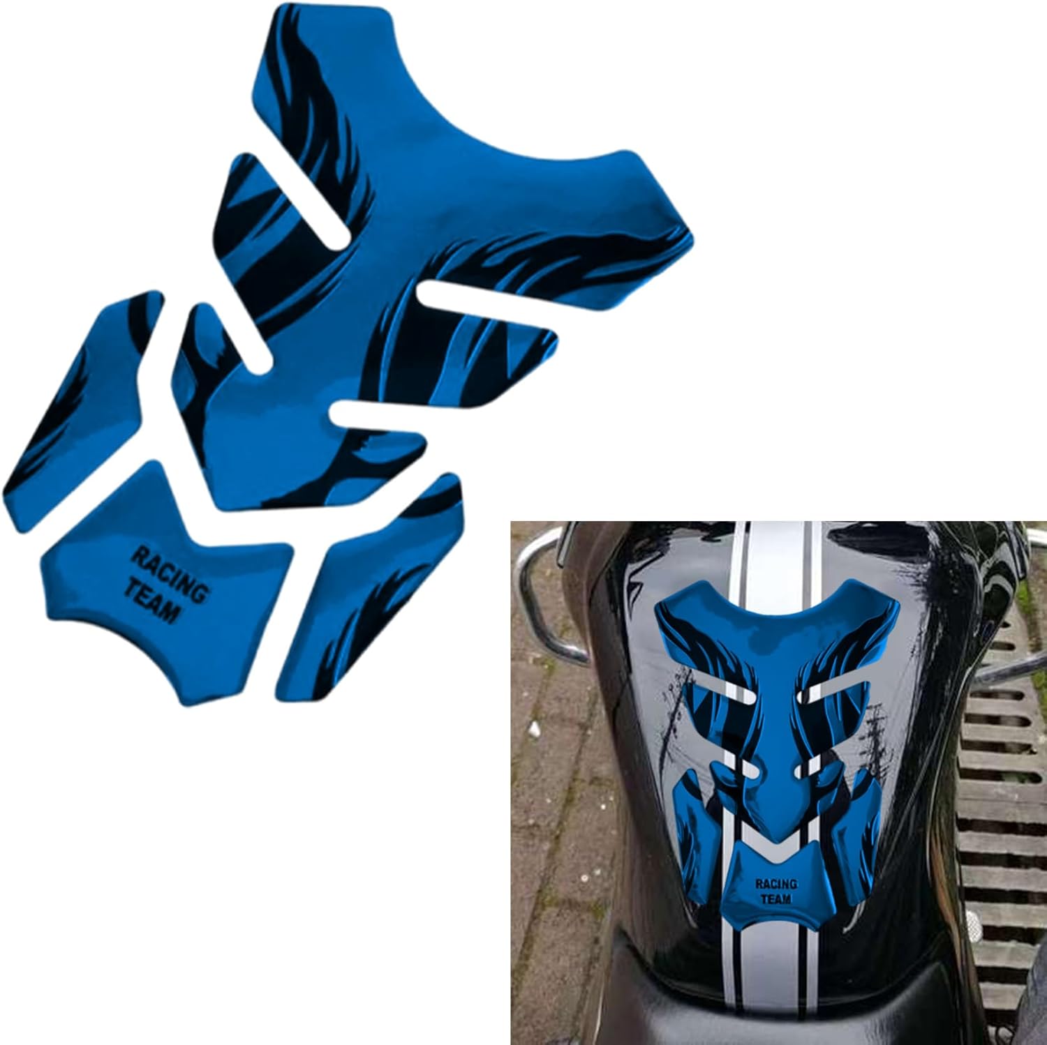 Amazon.com: CHRYMUM Motorcycle Tank Protector, 3D Fish Bone Sticker ...