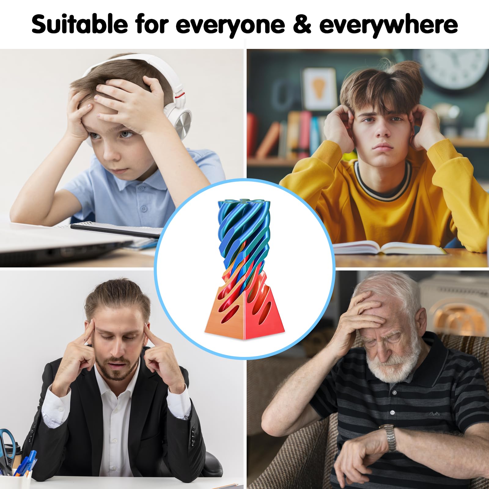 Snapklik.com : 2PCS Impossible Pyramid Spiral Cone 3D Printed Fidget ...