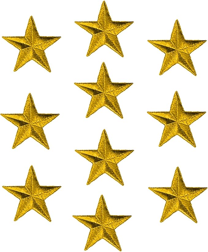 Amazon.com : One Inch Star Patches, (10-Pack) Iron On Star Embroidered ...
