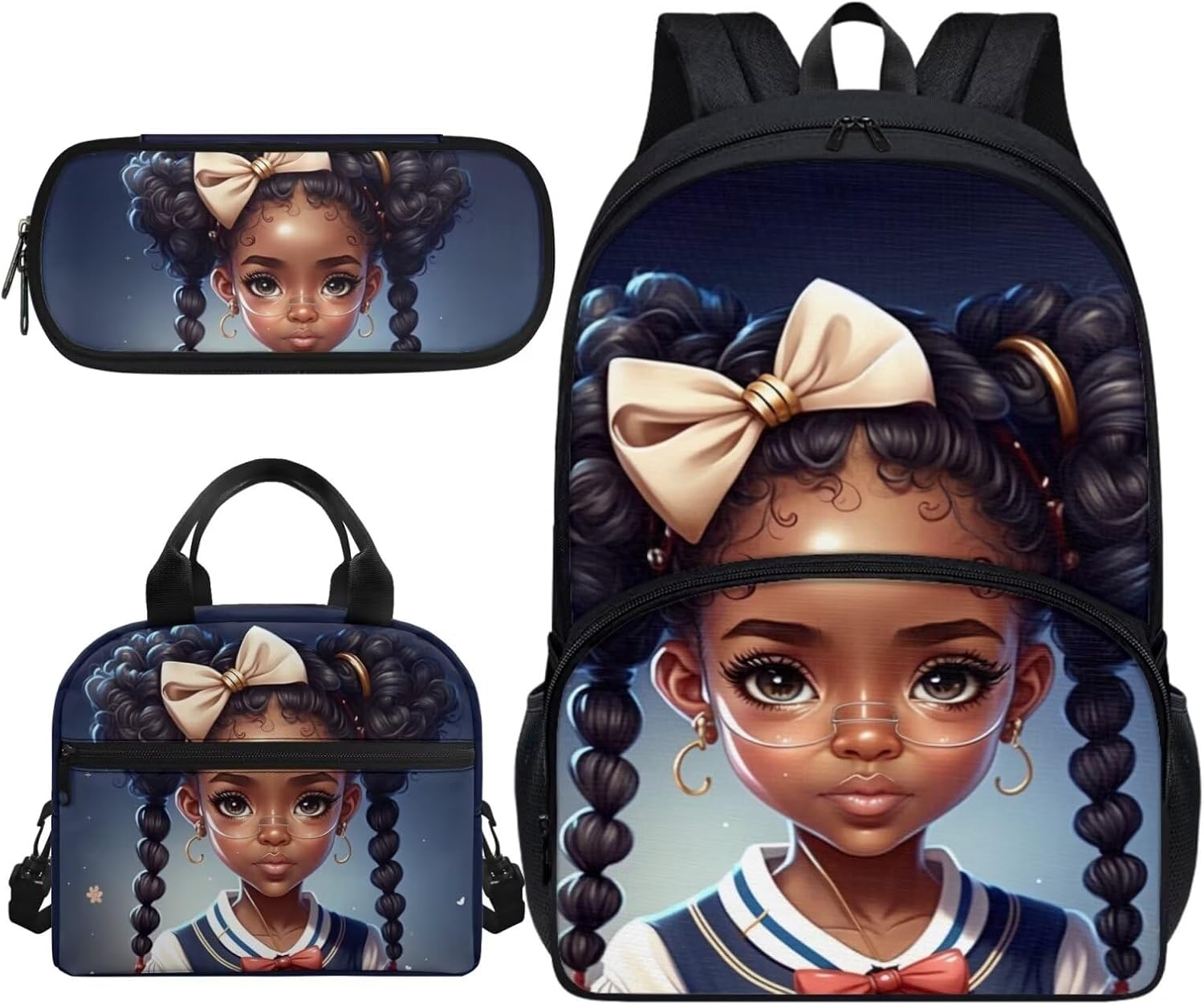 Amazon.com | YECARYPOD Afro Black Girl African-American 3 in 1 Backpack ...