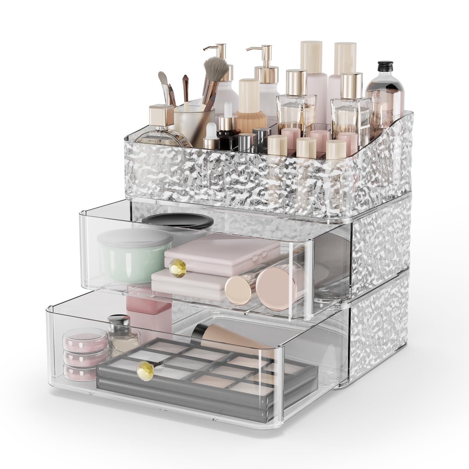 Makeup Organizer for Vanity, Stackable Cosmetics Organizer and Storage ...