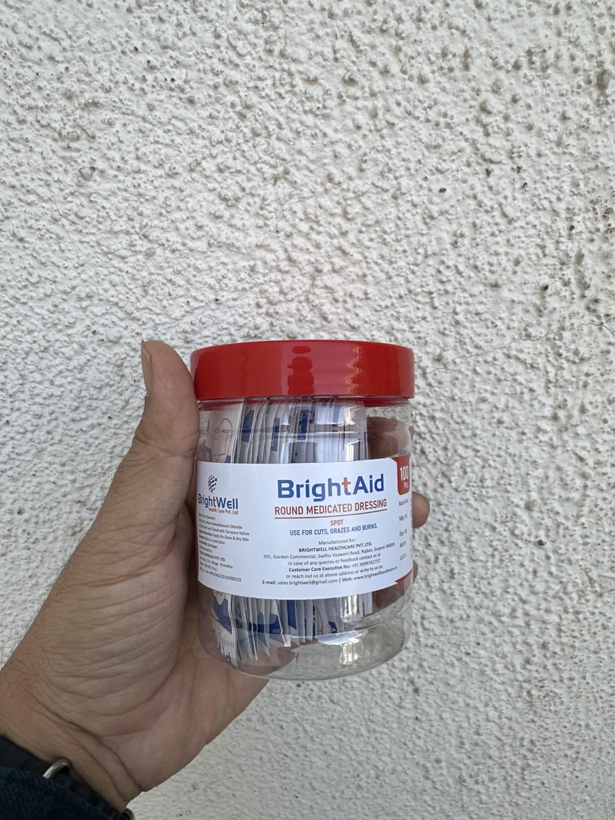 Bright Aid Round Medicated Dressing, 300 Pieces pack of three, First ...