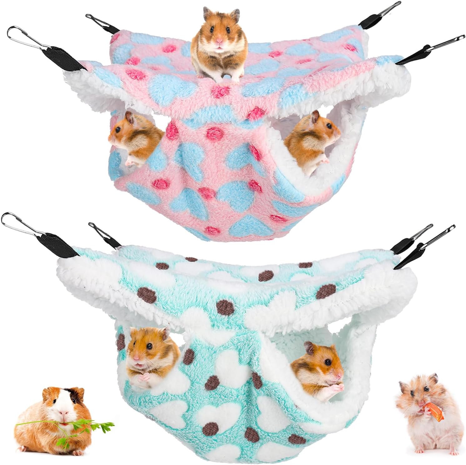 Heyu-Lotus 2 Pcs Rat Hammocks for Cage Small Pet Hammock Hanging Bed ...