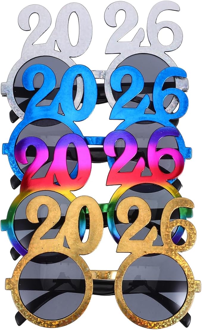 Amazon.com: Zerodeko 4pcs Glasses 2026: 2026 New Year Eyeglasses ...