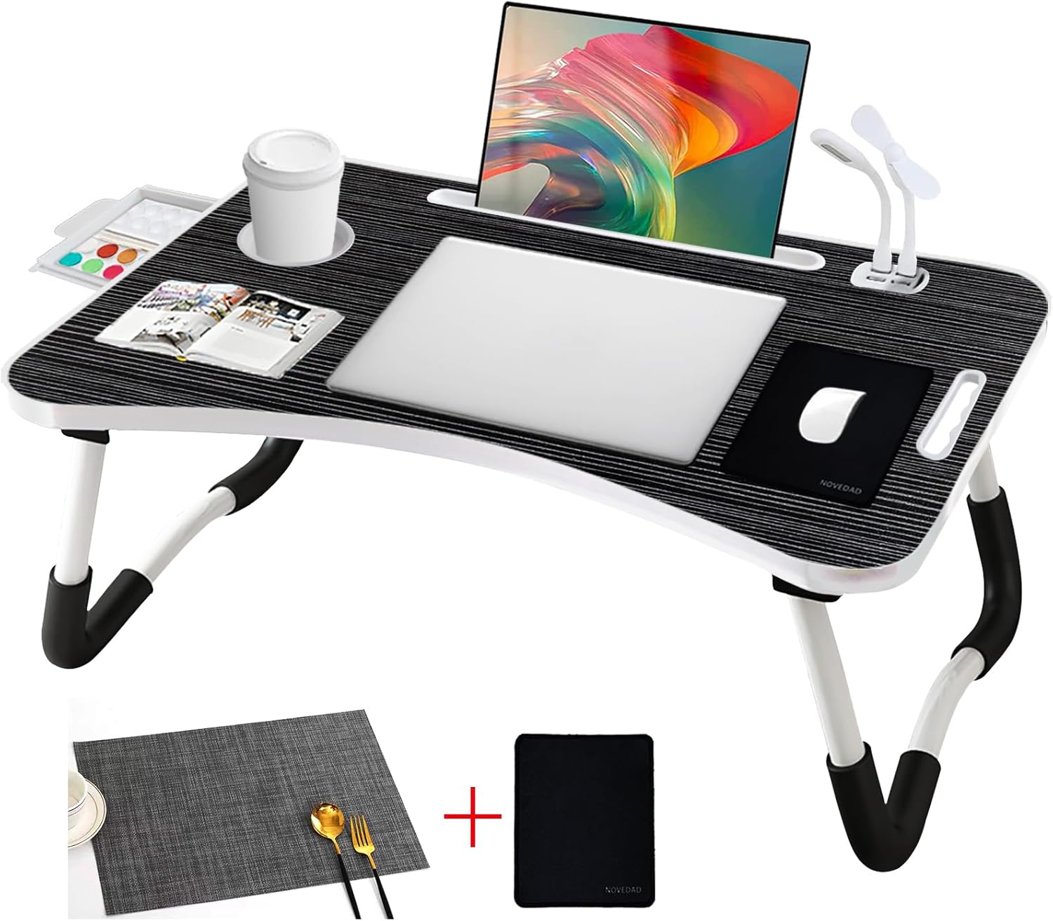 Amazon.com: Laptop Bed Table Tray Holder,Foldable Laptop Desk Table ...