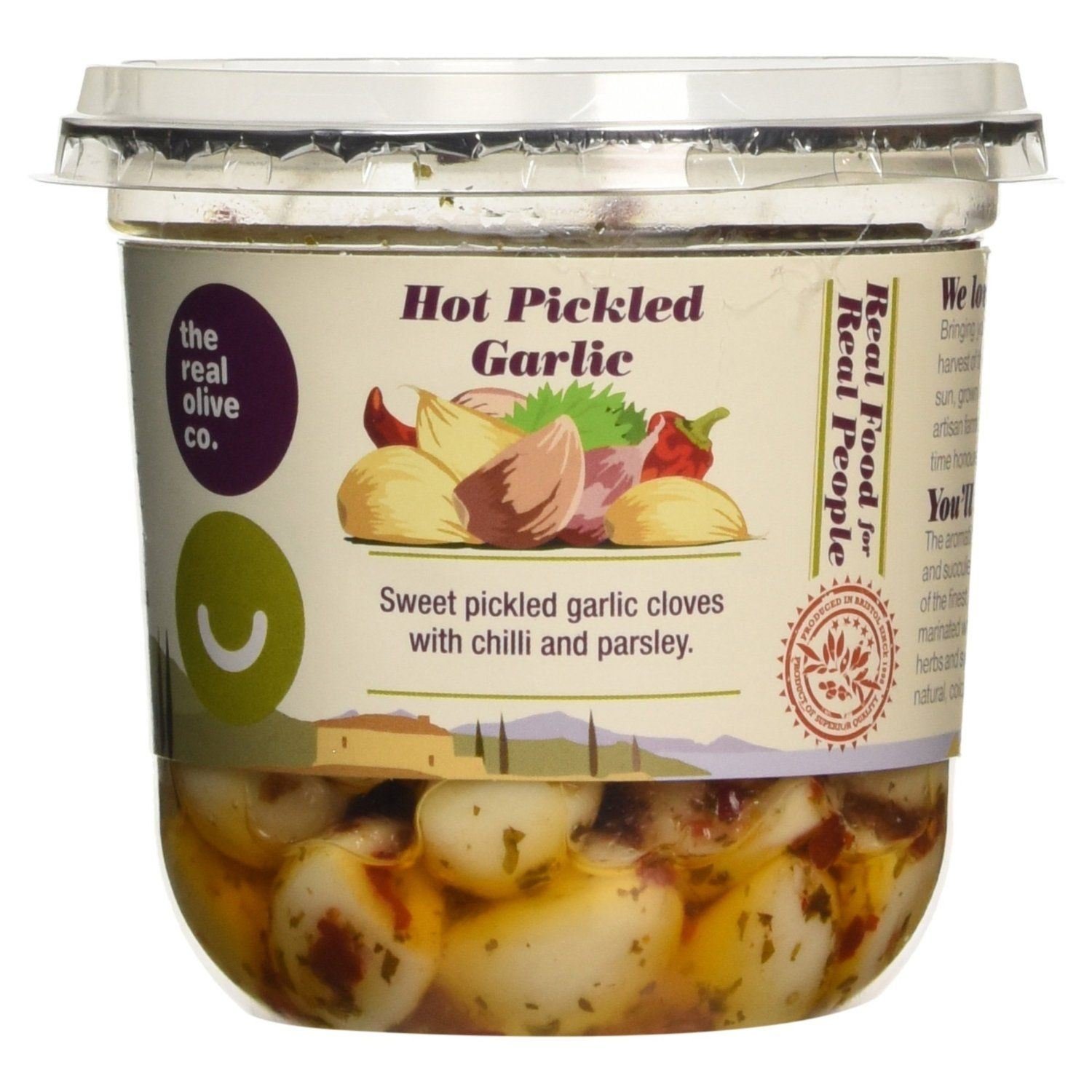 Amazon.com : The Real Olive Co Hot Pickled Garlic Pot 210g (Pack of 3 ...
