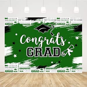 Amazon.com : Ticuenicoa 7x5ft Green Graduation Party Background Class ...