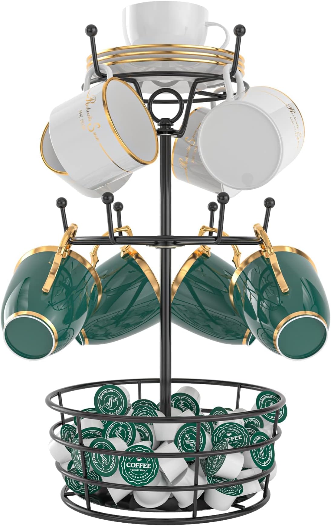 Amazon.com - 7UYUU Metal Mug Tree Holder Stand for Counter 6 Hooks ...