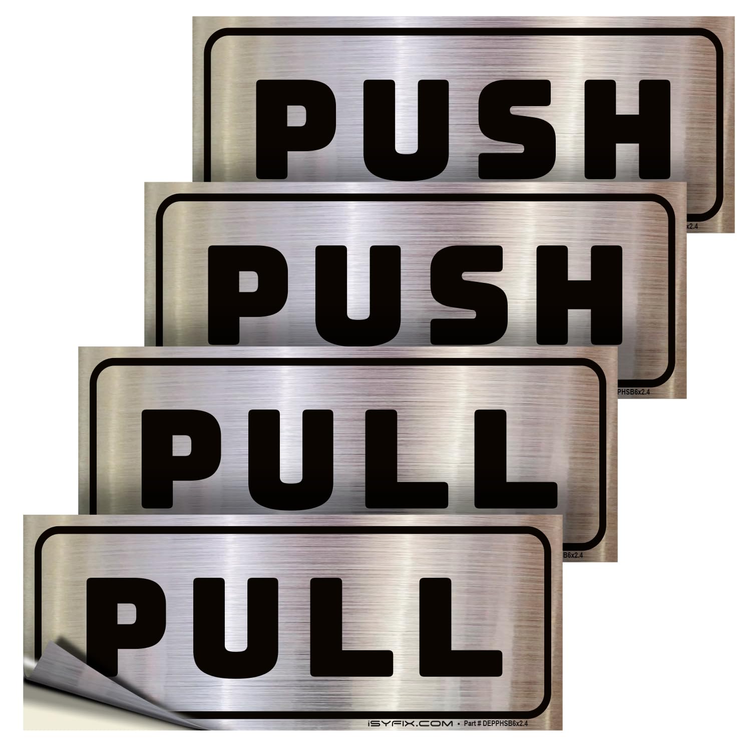 Snapklik.com : iSYFIX Push Pull Stickers Sign 2 Pack 6x24 Inch ...