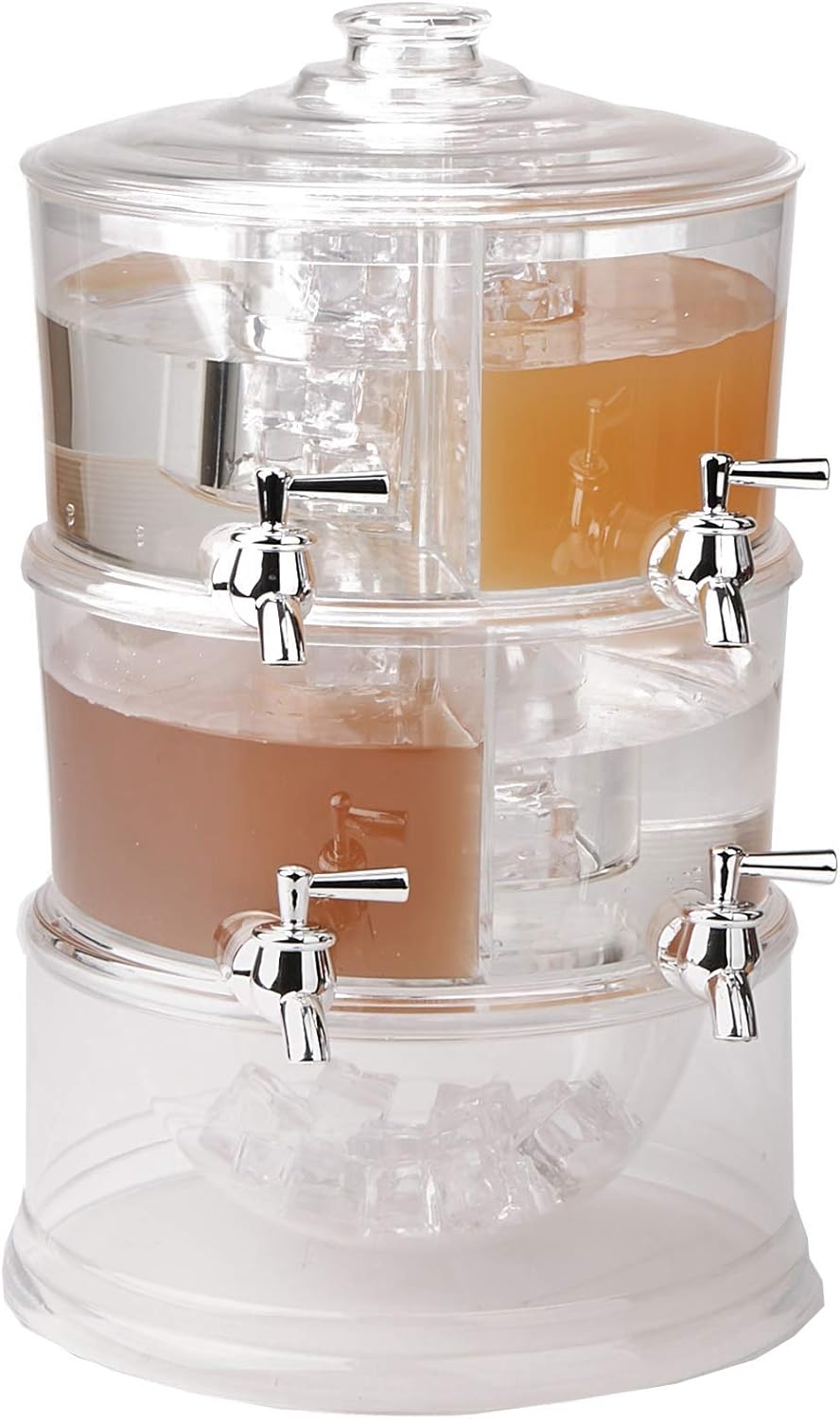 Amazon.com | Mind Reader Beverage Dispenser, 2 Tier Stackable Holder with Lids, Clear Acrylic 4 ...