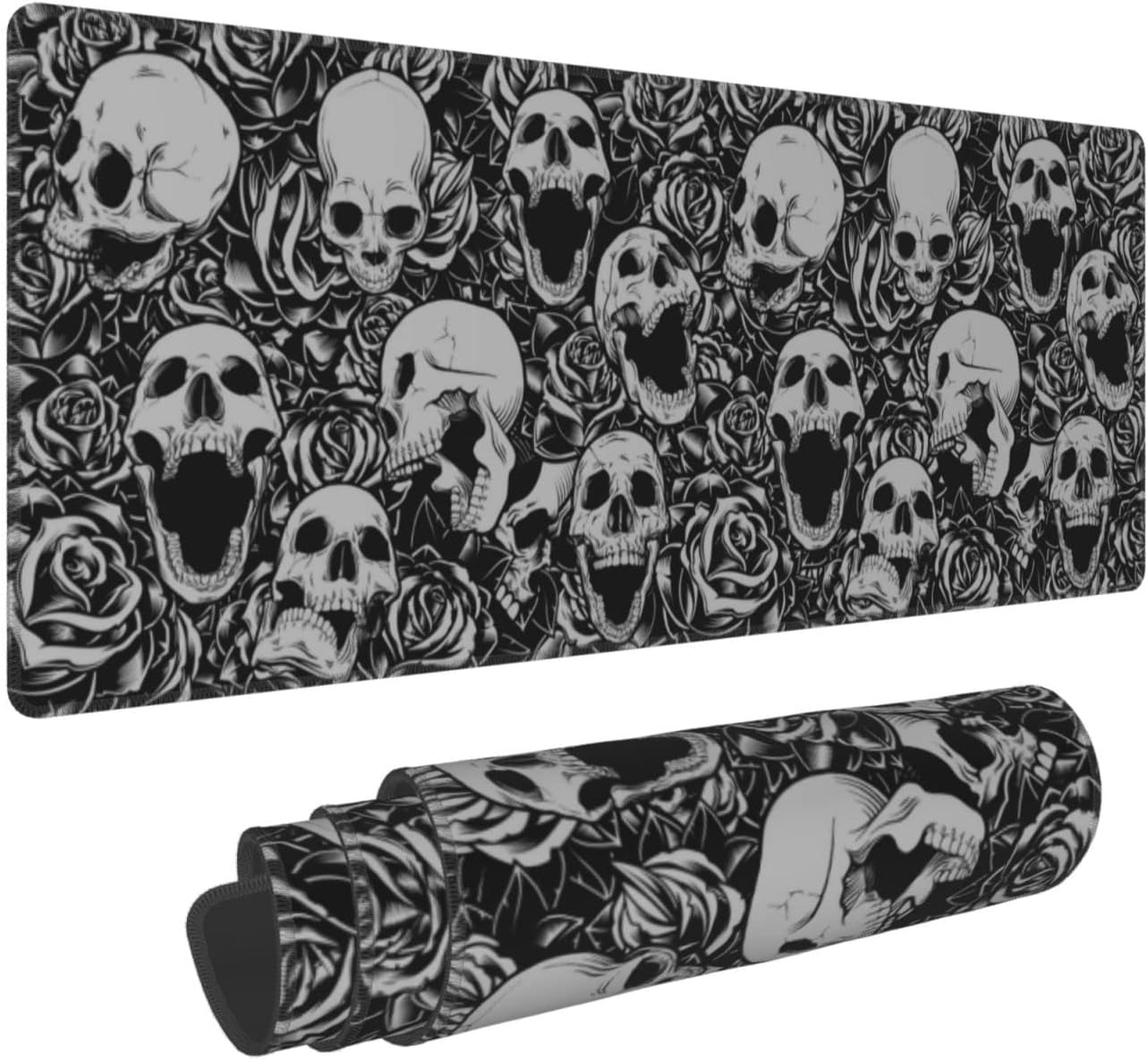 Amazon.com: Skulls Roses Gaming Mouse Pad, Long Extended XL Mousepad ...