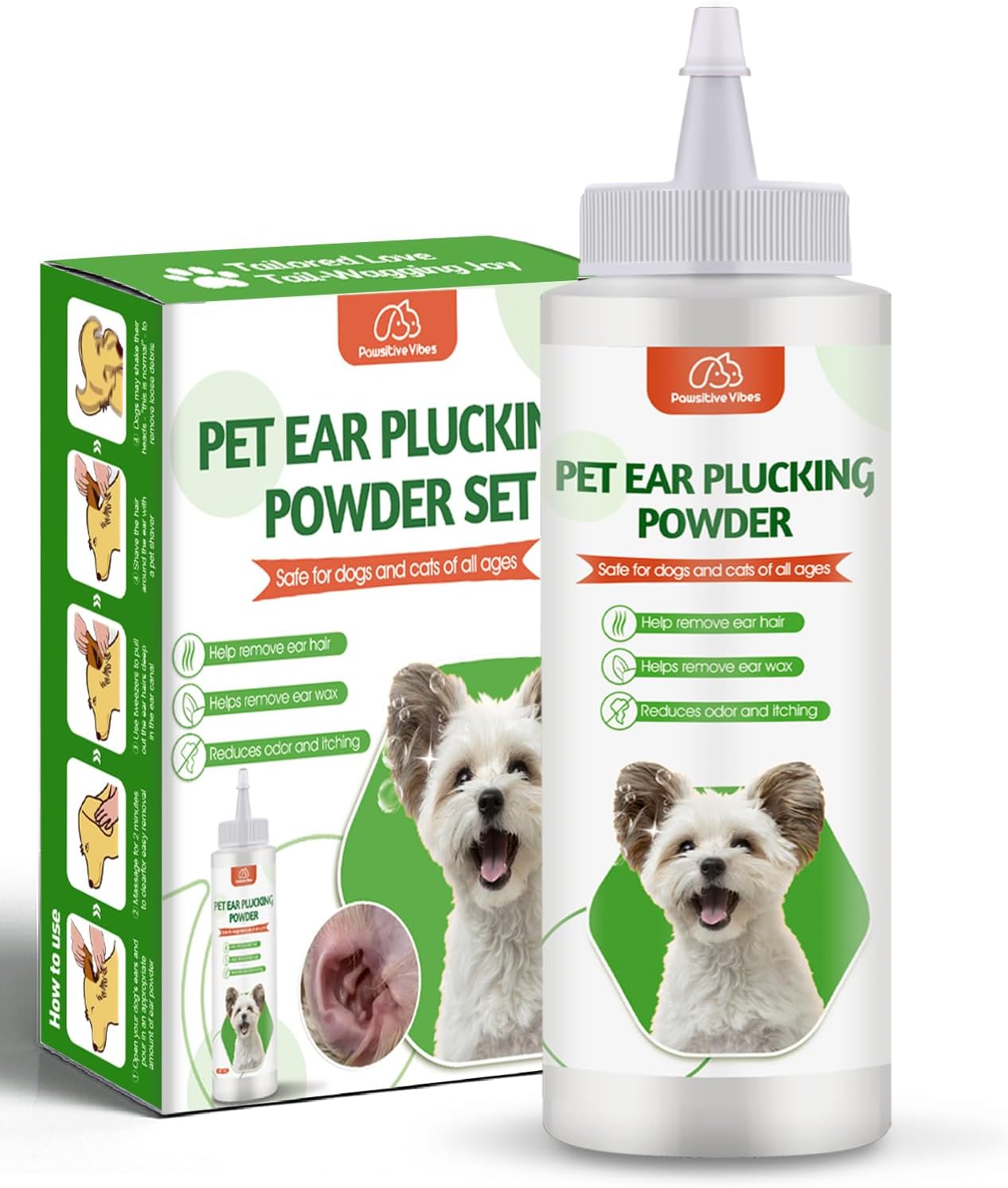 Amazon.com : Pawsitive Vibes Dog Ear Powder Set, Dog Ear Powder for ...