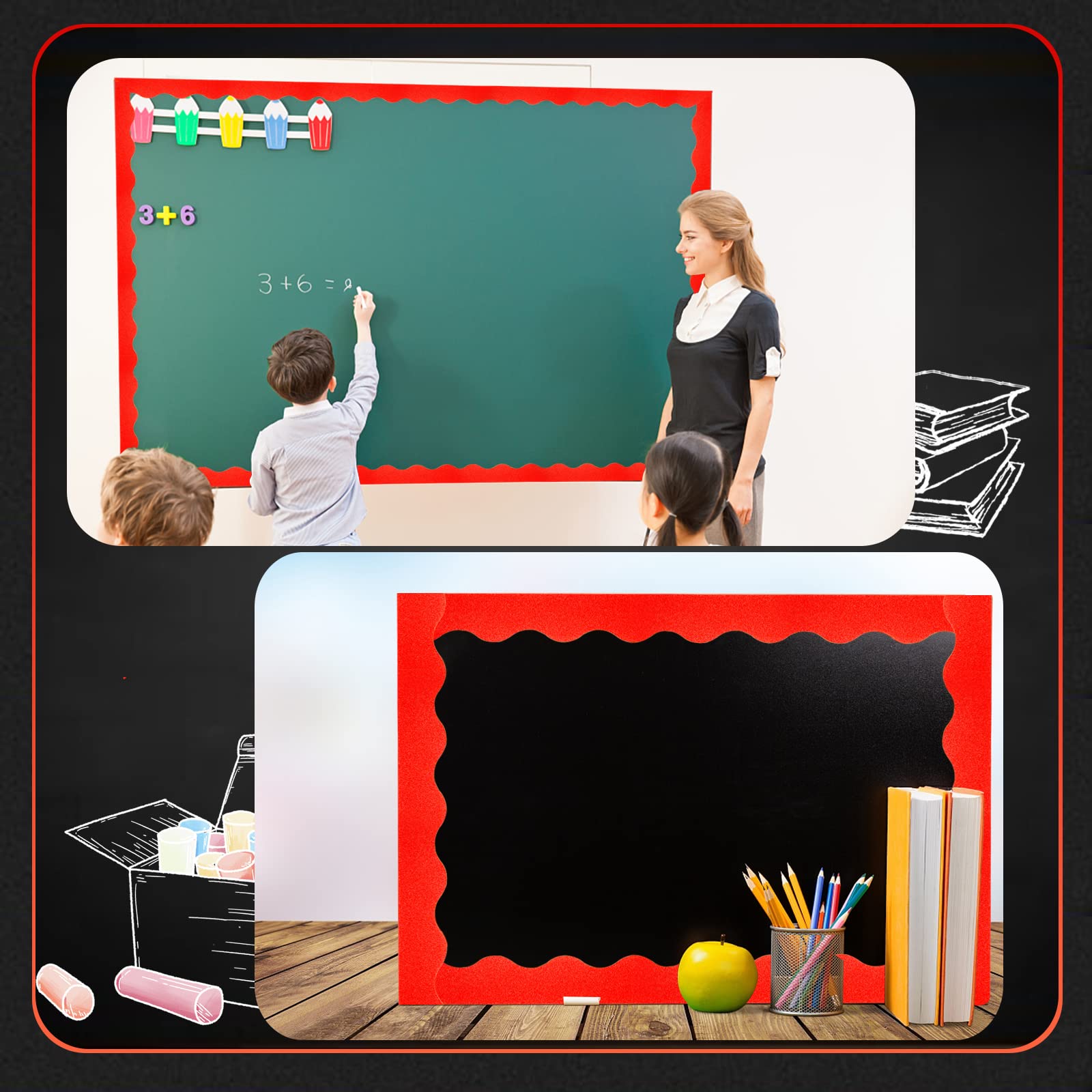 Snapklik.com : 100 Feet Bulletin Board Border Glitter Shine Scalloped ...
