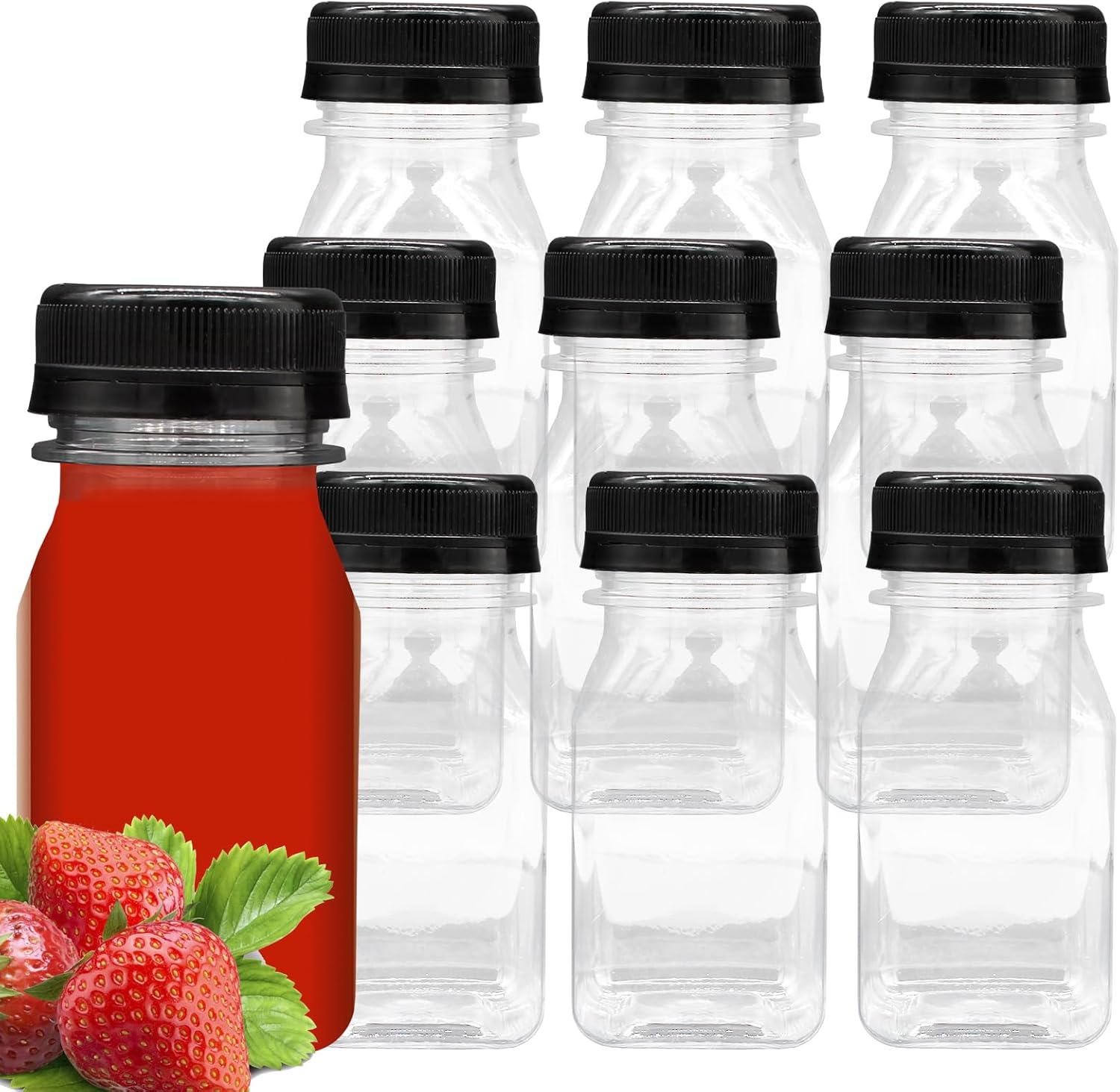Amazon.com: Auvotuis 10 PCS 4 oz Plastic Juice Bottles Empty Clear Milk ...