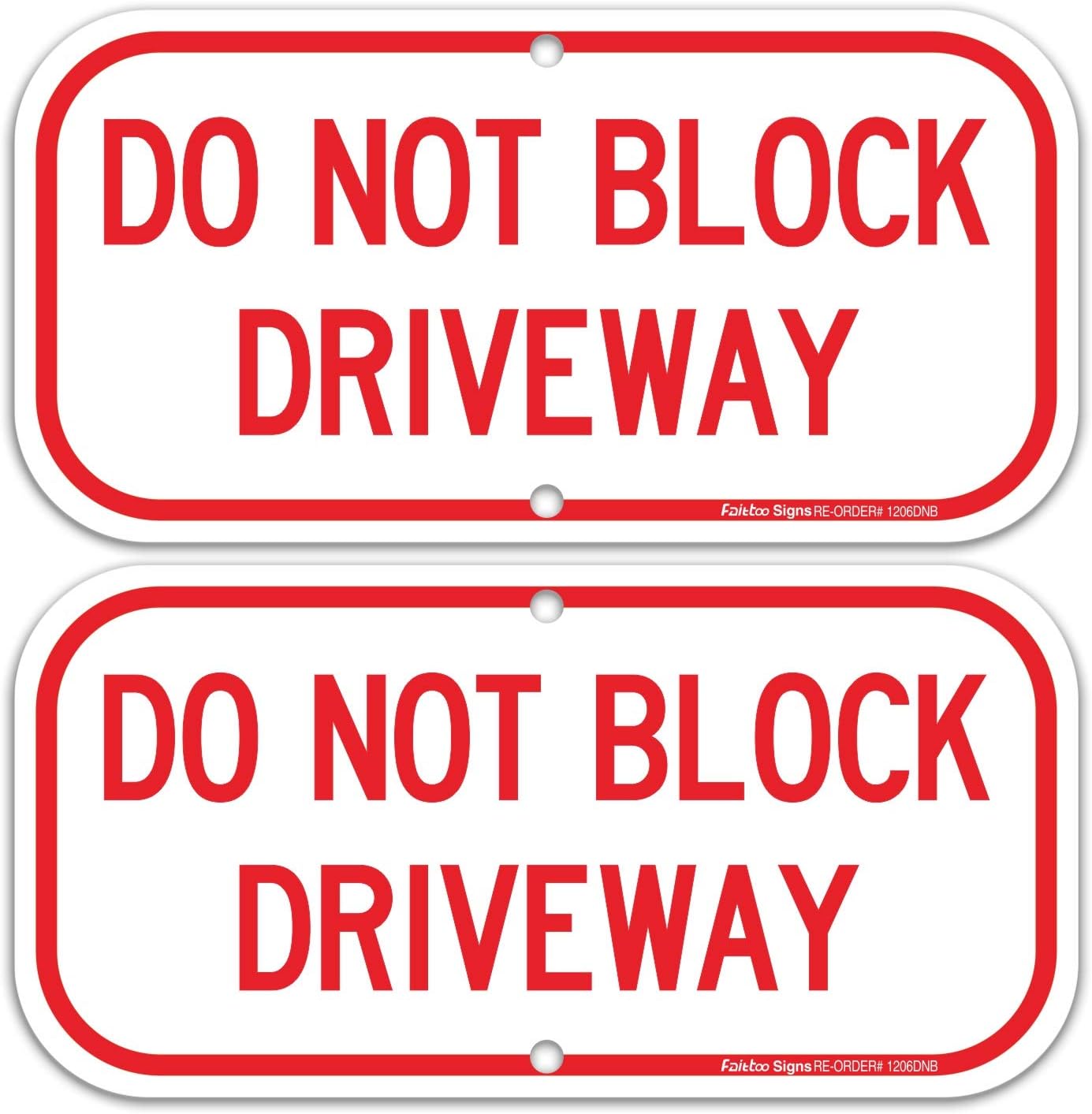 Amazon.com : (2 Pack) Do Not Block Driveway Sign, No Parking Sign, .40 ...