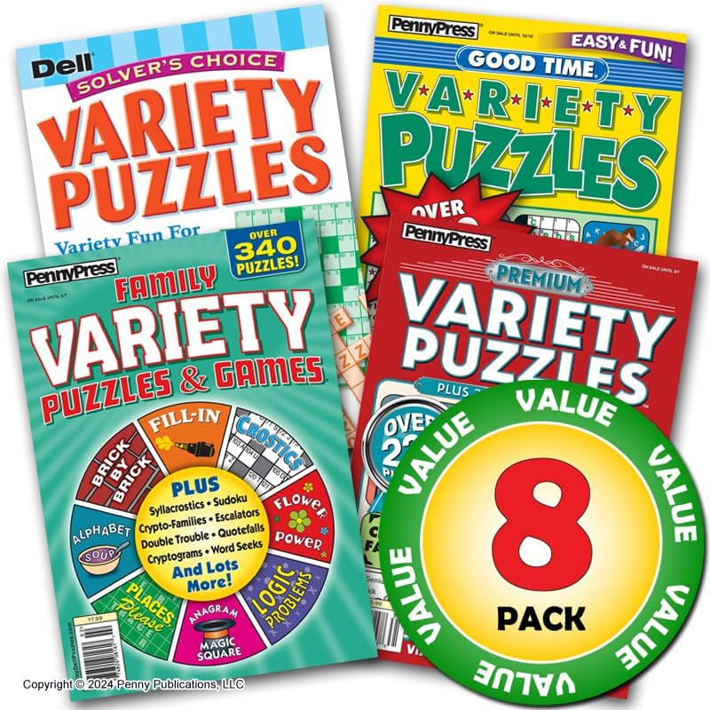 Amazon.com: Favorite Variety Puzzles & Games 8 Pack for Adults : Toys ...
