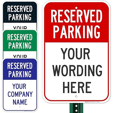 Amazon.com: Reserved Parking Sign, Custom Parking Signs for Business ...