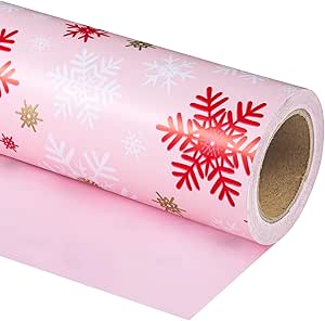 Amazon.com: WRAPAHOLIC Reversible Christmas Wrapping Paper - Mini Roll ...