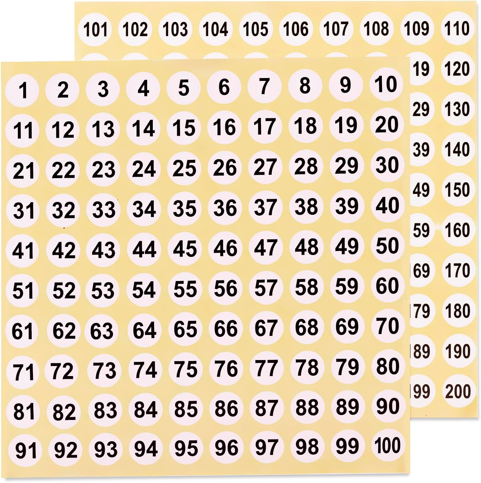 Amazon.com : 960 PCS 1 Inch Number Stickers 1-40, 24 Sheets Consecutive ...