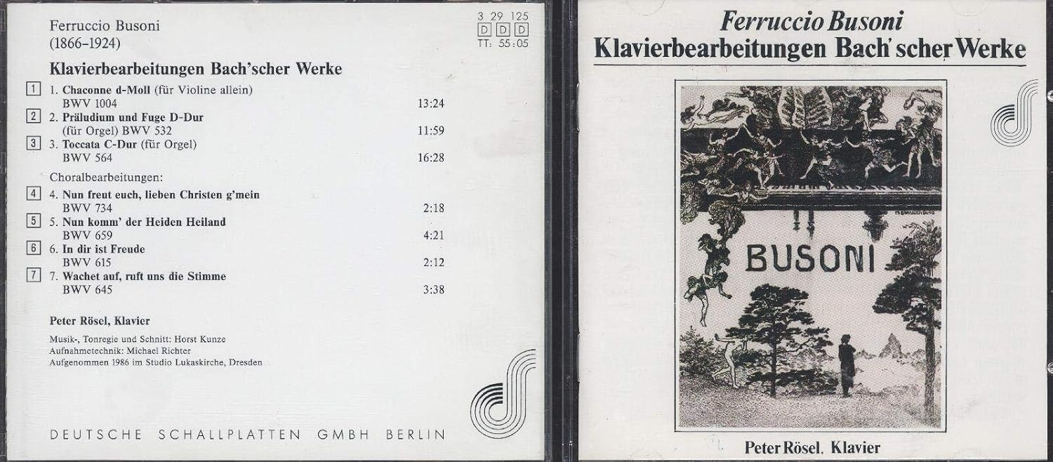 Klavierbearbeitungen Bach'scher Werke - Rösel,Peter, Busoni,Ferruccio ...