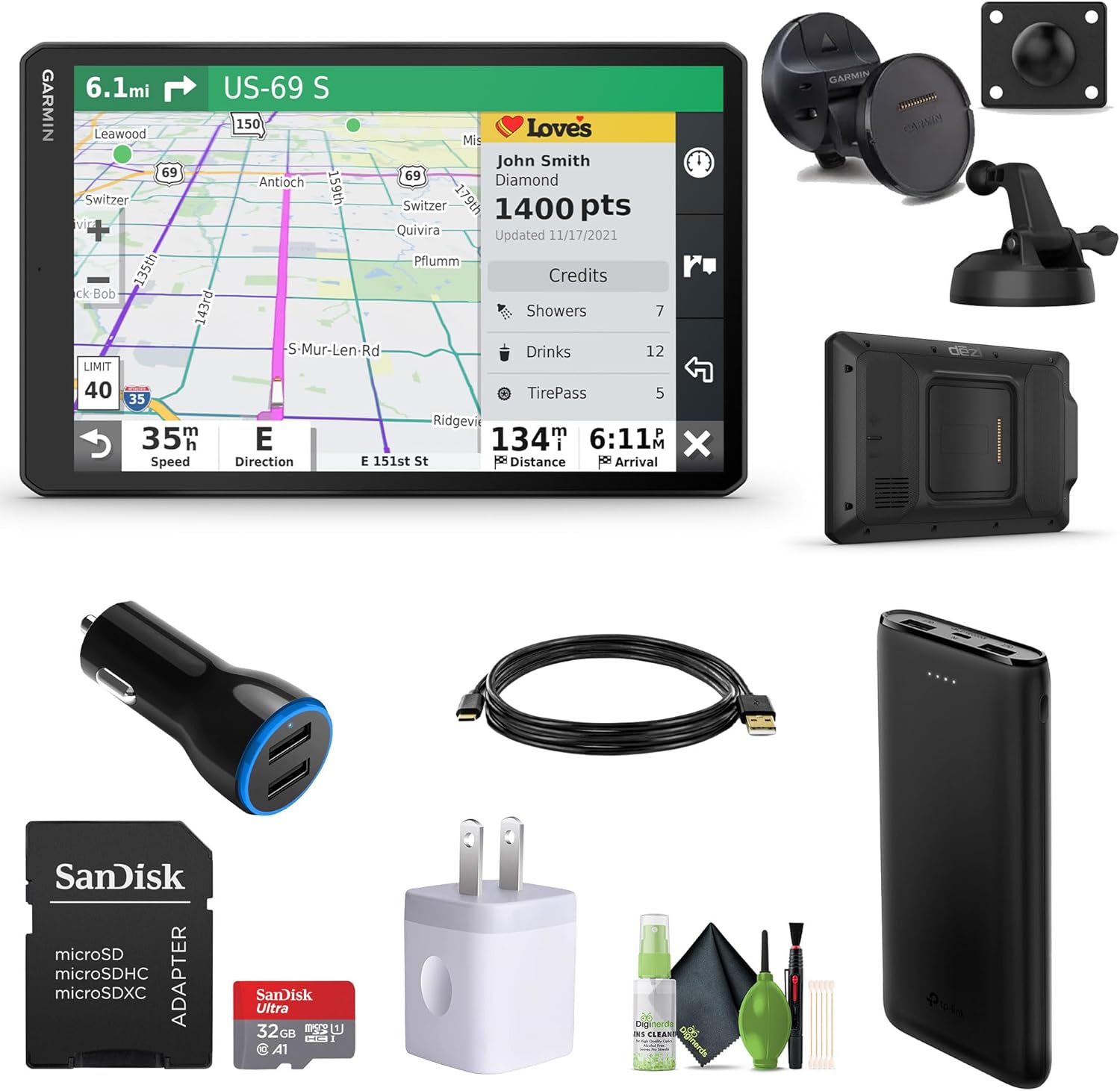 Amazon.com: Garmin Dezl OTR1010 GPS Truck Navigator 10" Dispaly-Custom ...