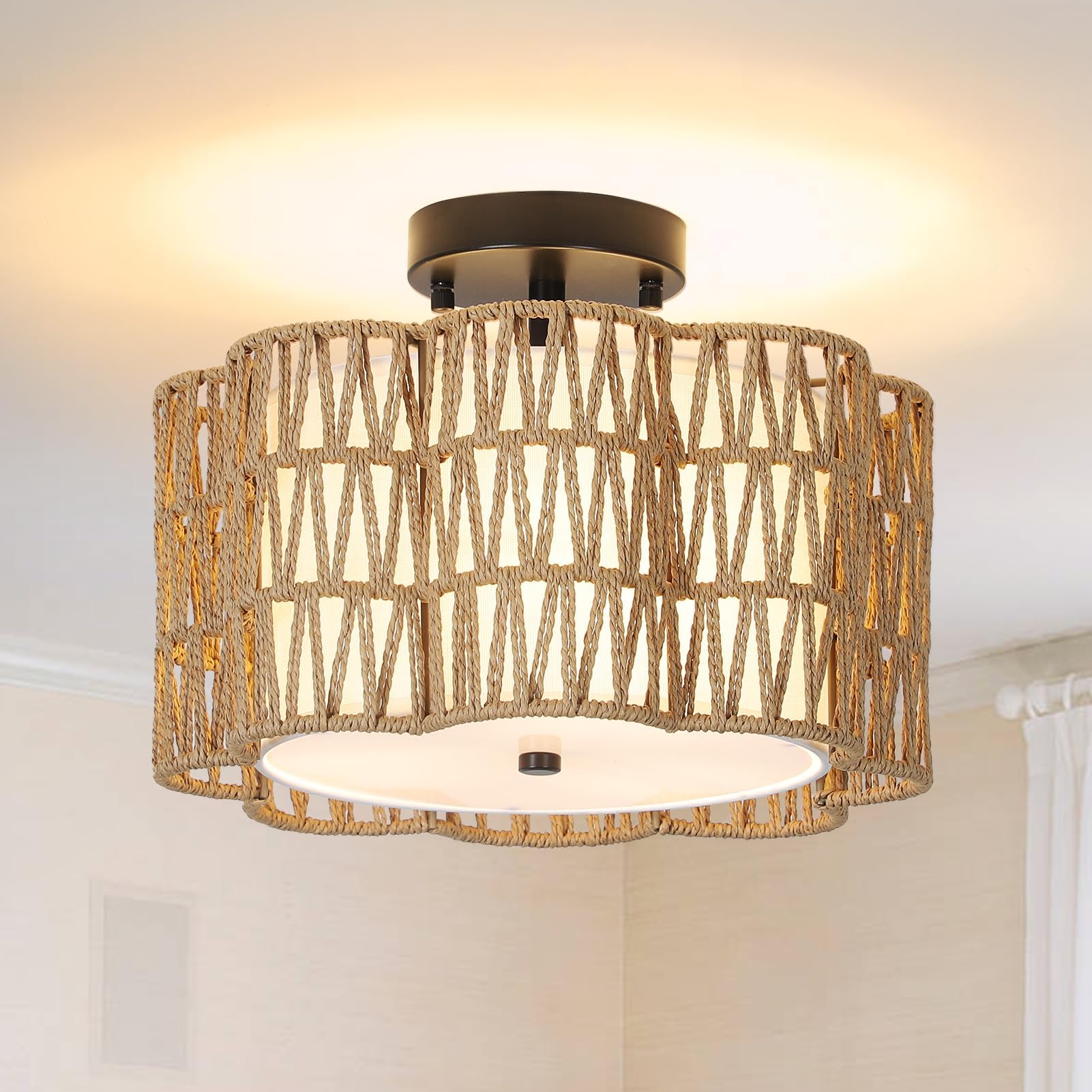 Airposta Boho Ceiling Light, Farmhouse Chandelier Light Fixture with ...