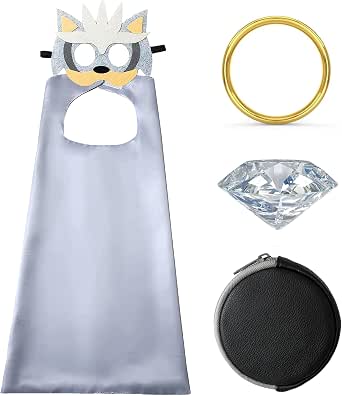 Amazon.com: Roban Capes and Masks for Boys, Silver Costume with Chaos ...