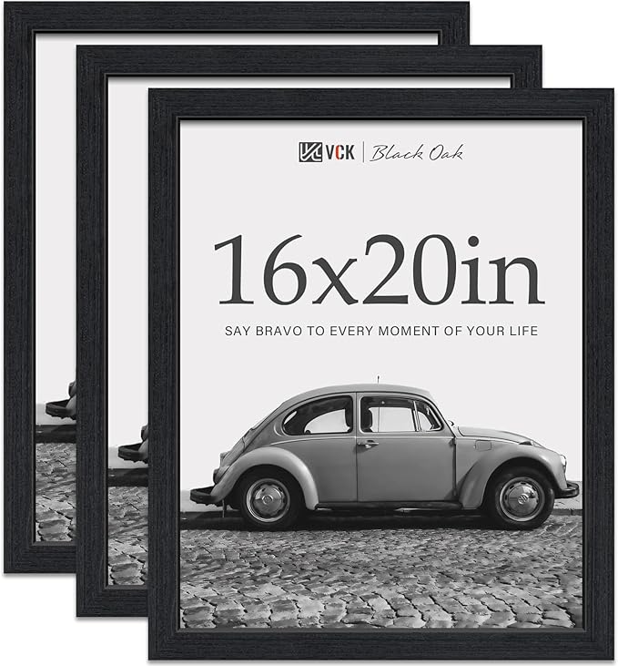 Amazon.com - VCK 16x20 Picture Frames for Wall - Black Oak 3 Pack ...