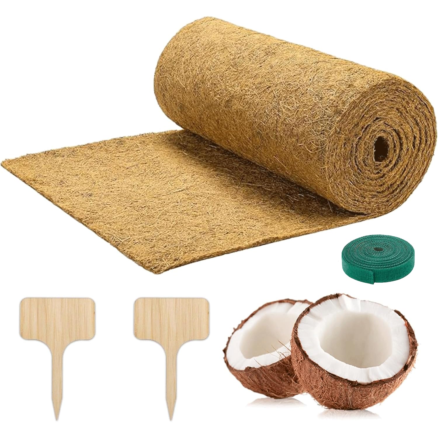Amazon.com: Coco Liner Roll for Planters with 2 Wooden Tags and Plant ...