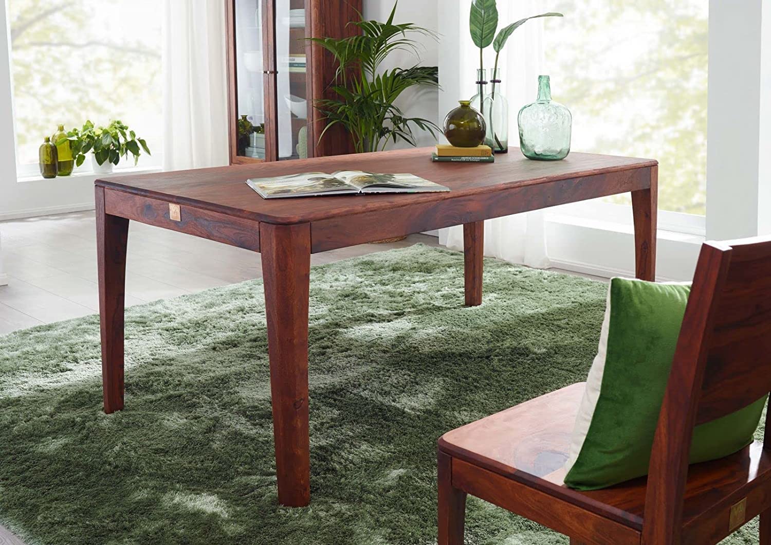 SHALU HANDICRAFT Solid Sheesham Wood 6 Seater Dining Table | Dining ...