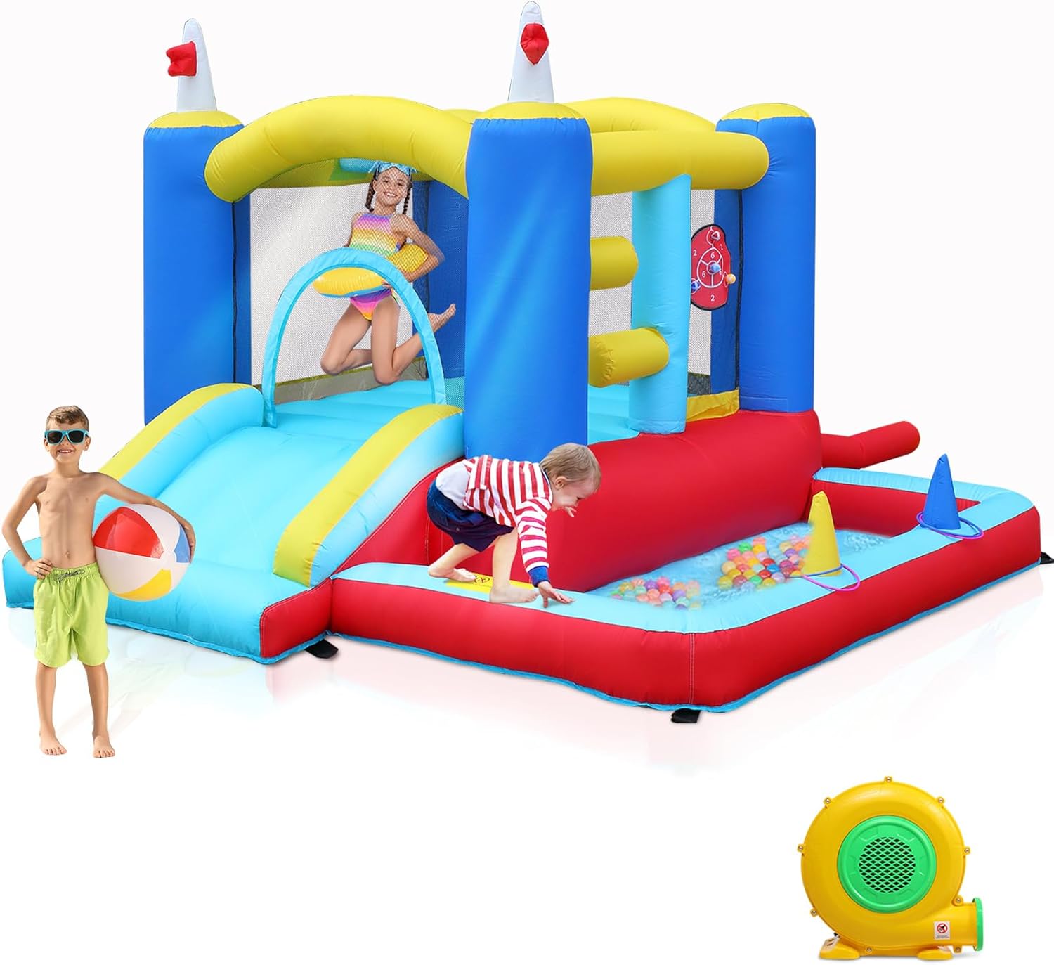 Amazon.com: Ktaxon Inflatable Bounce House for Kids, Outdoor & Indoor ...