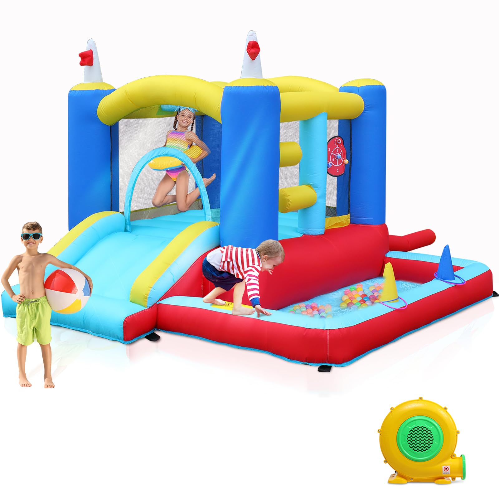 Amazon.com: Ktaxon Inflatable Bounce House for Kids, Outdoor & Indoor ...