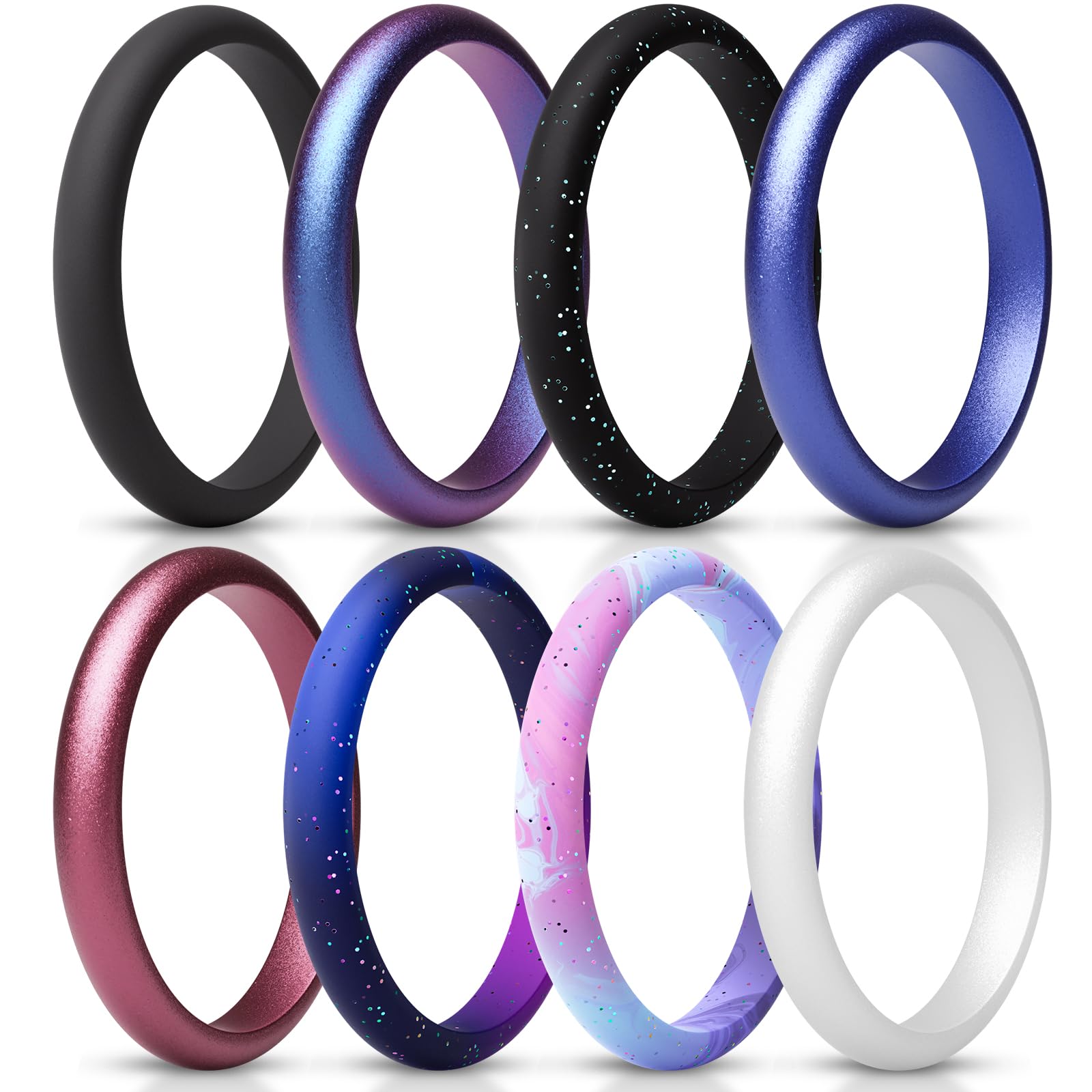 Snapklik.com : ThunderFit Womens Silicone Thin And Stackable Ring Enhancers