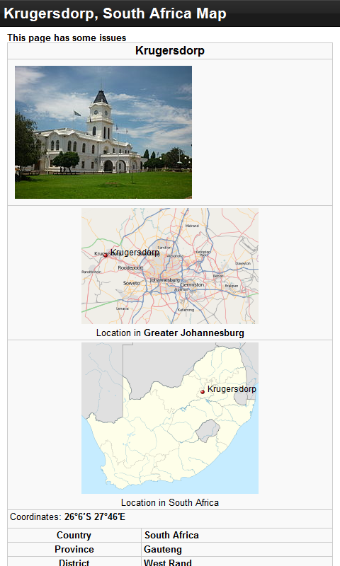 Krugersdorp South Africa Map South Africa's Central Province Bets On