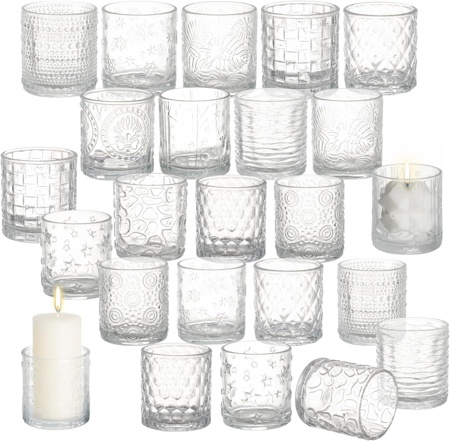 Amazon.com: Rose Gold Votive Candle Holders Set of 36 - Candle Holders ...