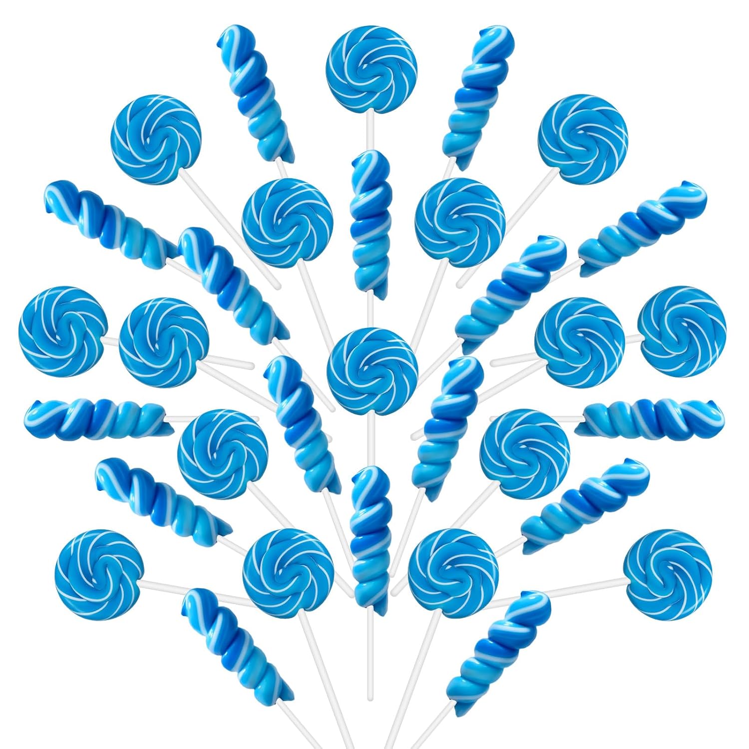 Amazon.com : 32 Counts Something Blue Twisty and Swirl Lollipops ...