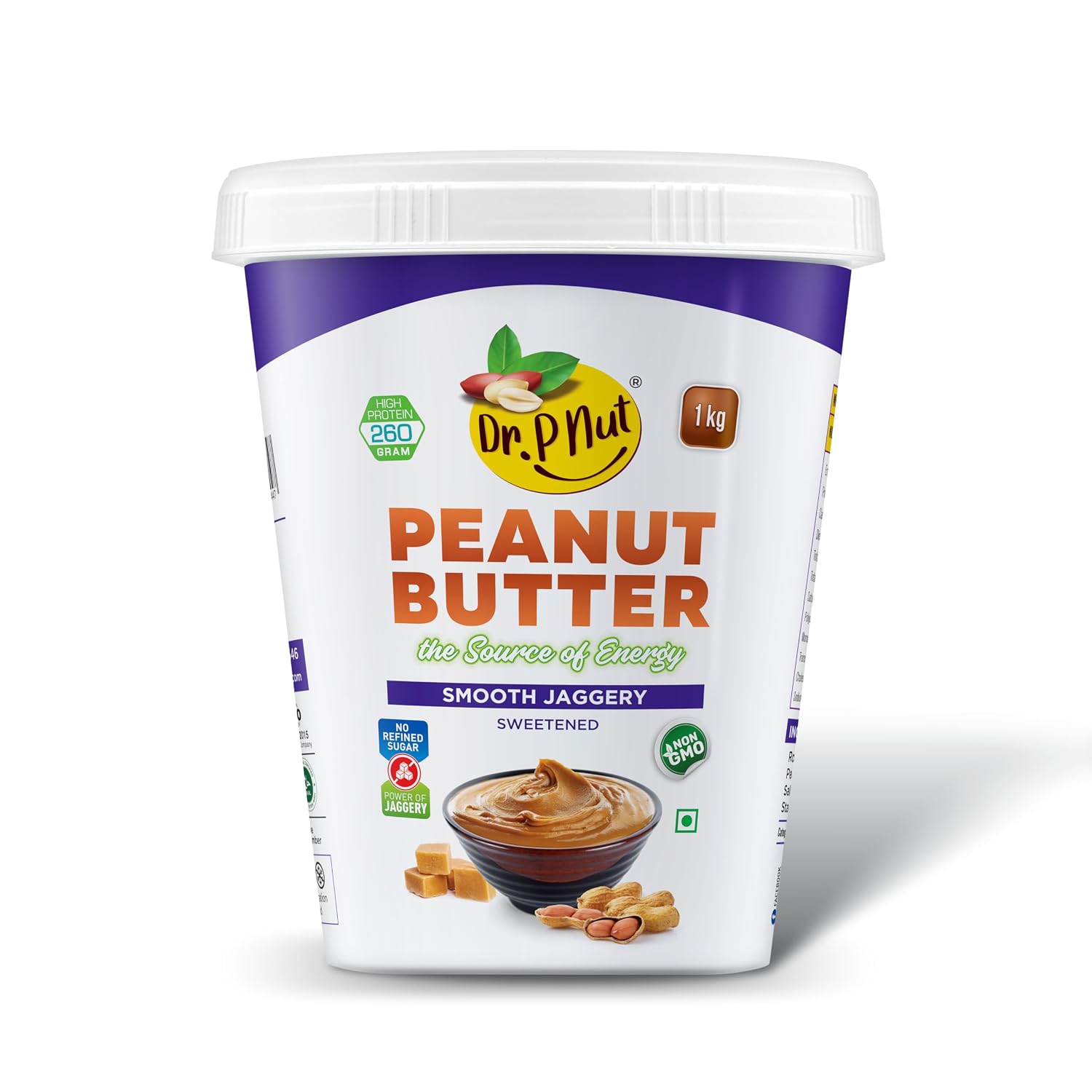 Dr. P Nut Smooth Jaggery 1Kg | High in Protein | Vegan | Cholesterol ...