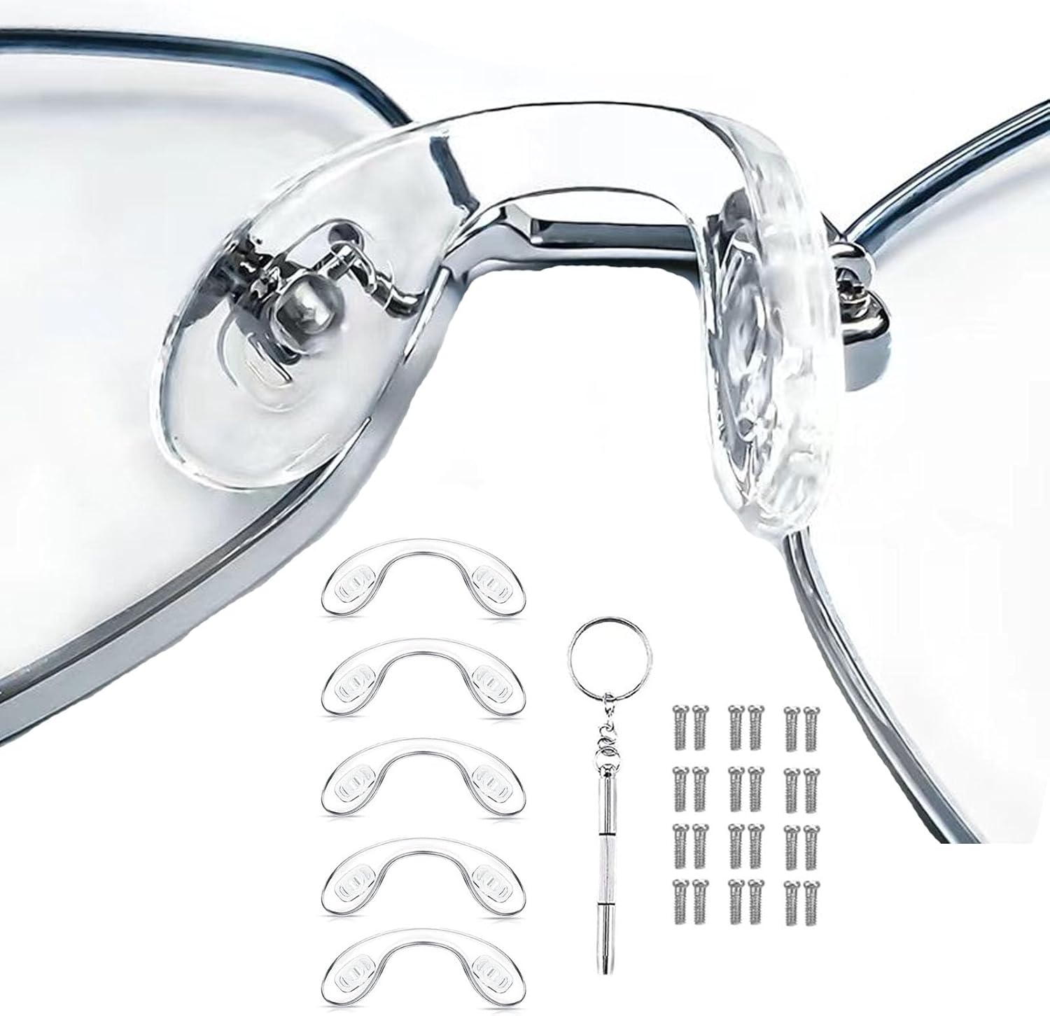 5 pcs Eyeglasses Nose Pads,U Shaped Eyeglasses Nose Pads Screw-in ...