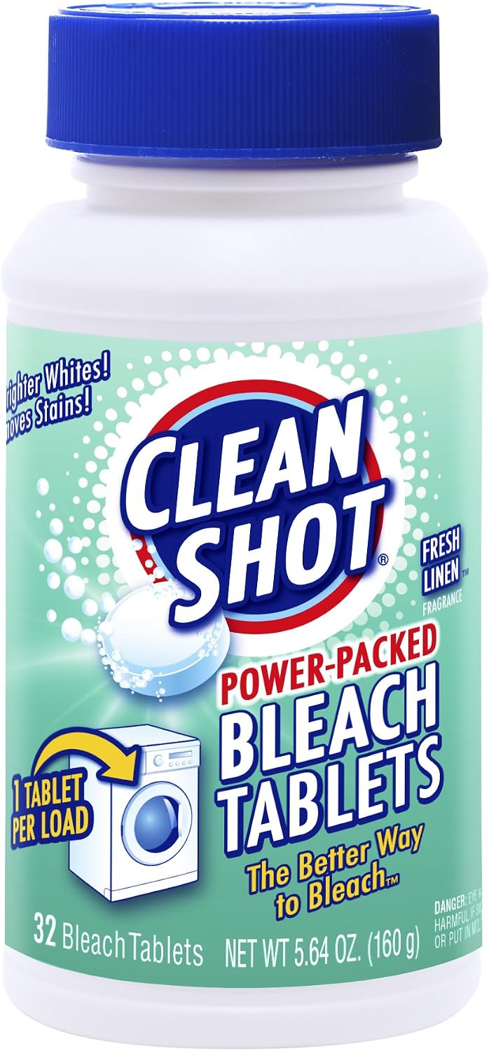 Amazon.com: Clean Shot Bleach Tablets - 32 Ct. Concentrated Bleach for ...
