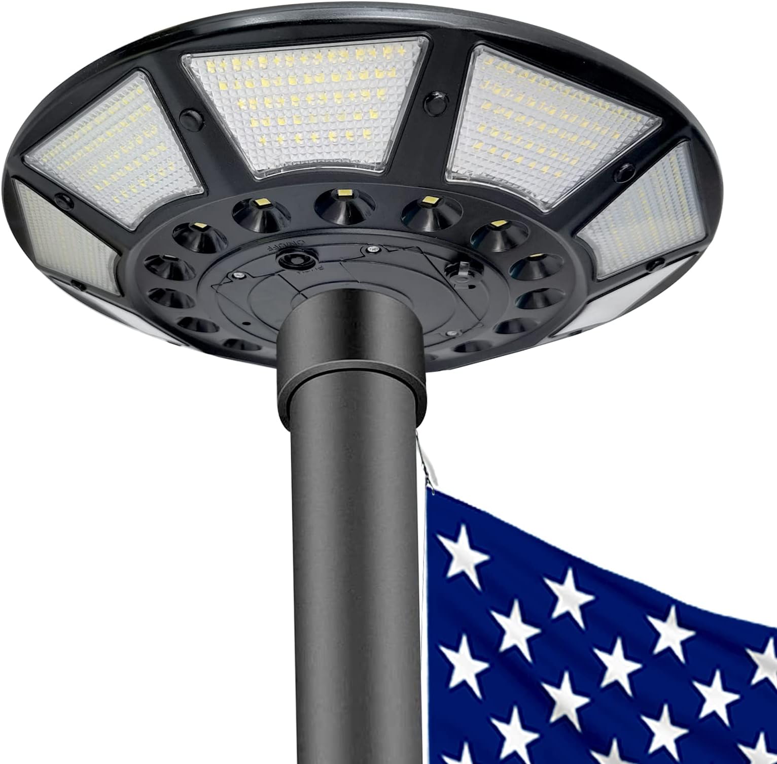 Amazon.com: Flag Pole Light Solar Powered, 566 LEDs 5000lm Brightest ...