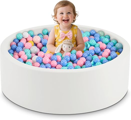 Amazon.com: Aunekiv 35.4" x 11.8" Foam Ball Pit for Toddlers, Baby ...