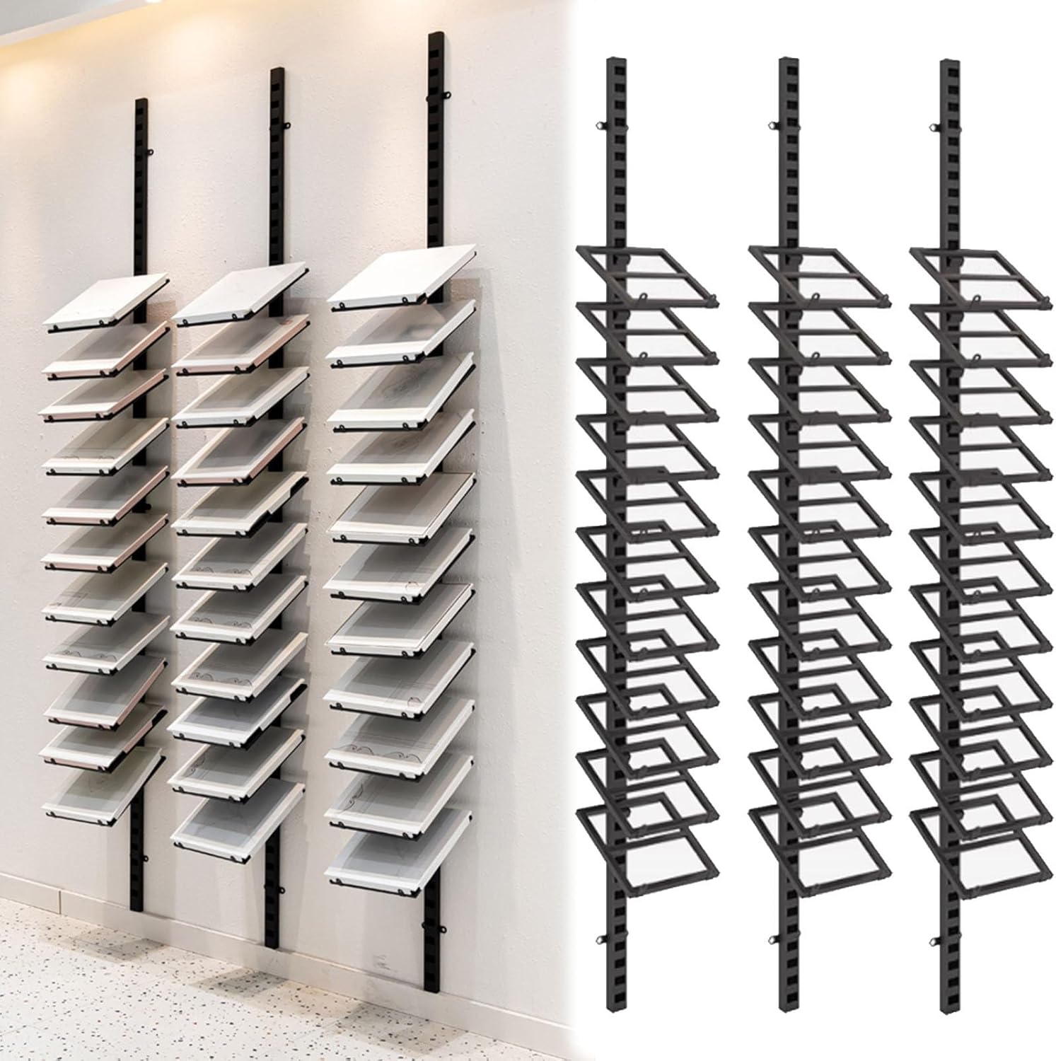 Wall-mounted Tile Rack - Multi-layer Display Stand for Tile Samples ...