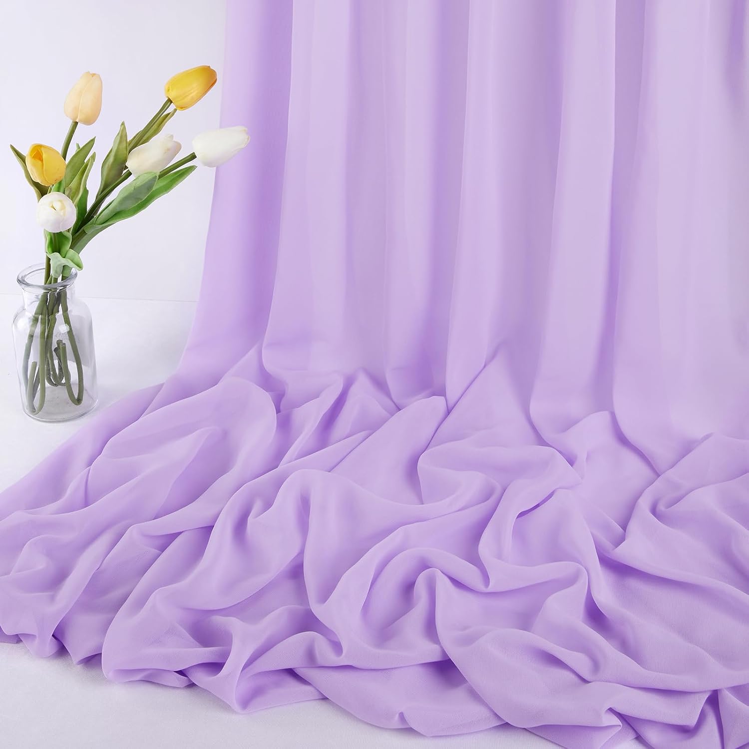 Amazon.com: Light Purple Fabric 5 Yards 50" Wide Lavender Chiffon ...