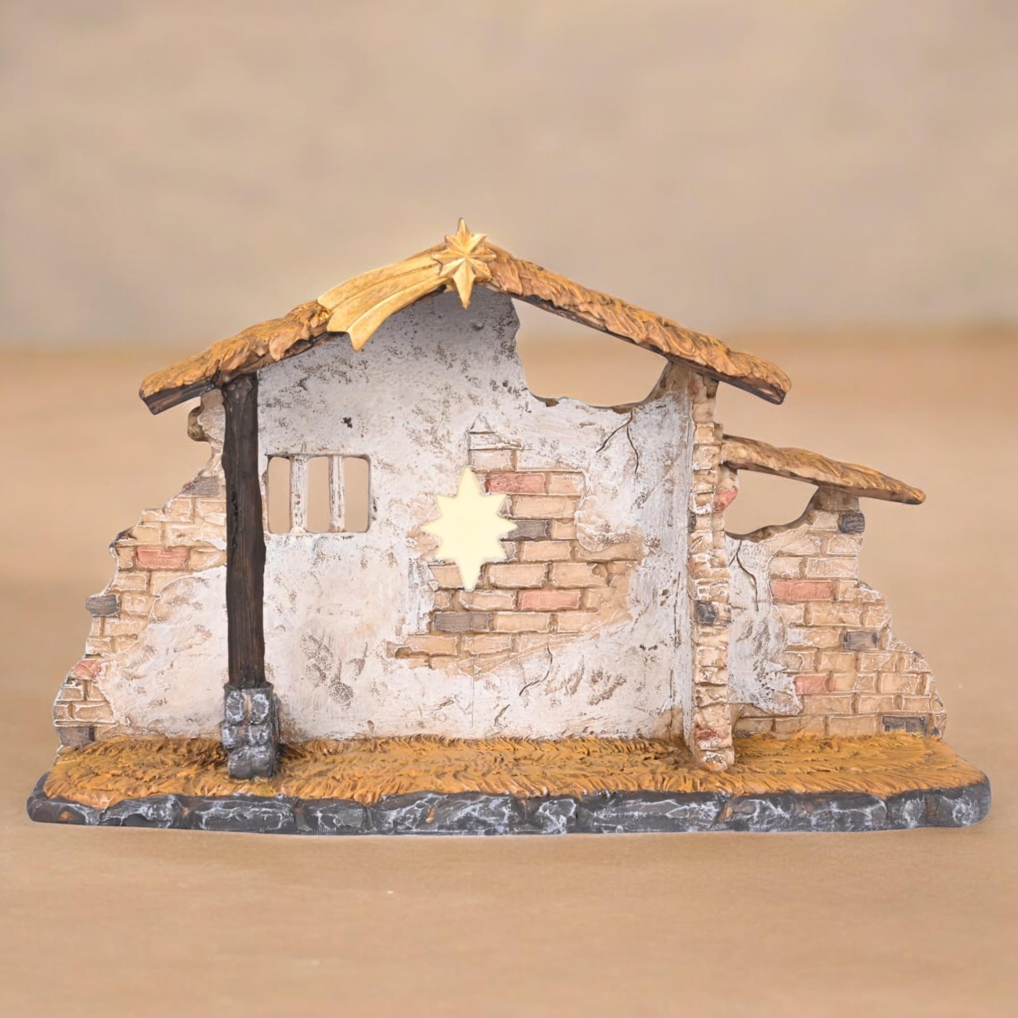 Buy Divine Creation Christmas Crib House Nativity Scene Resin Holy Crib ...