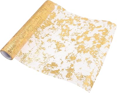 Amazon.com: 100ft Metallic Gold Mesh Sheer Table Runner Roll - Extra ...