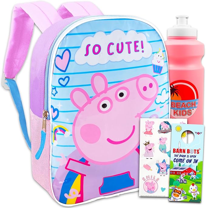 Amazon.com | Peppa Pig Backpack for Girls - Bundle with 15" Peppa Pig ...