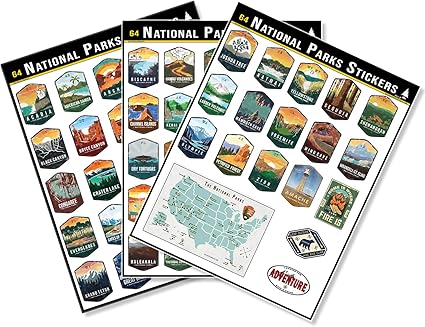 Amazon.com: 64 National Park Sticker Set, Perfect for Your National ...