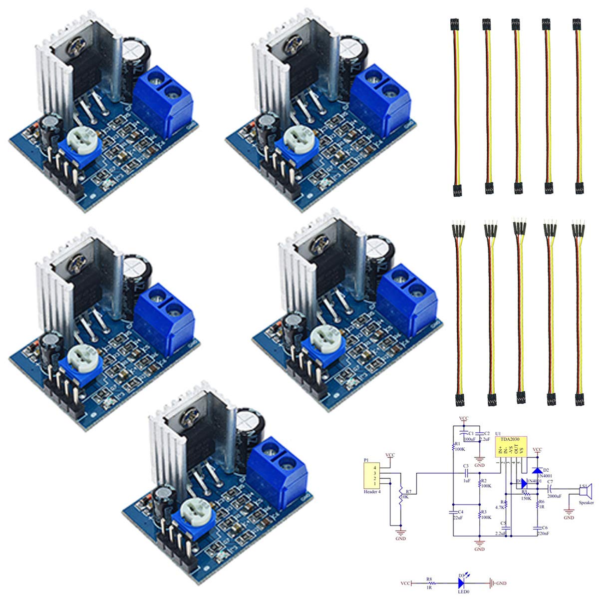 Amazon.co.jp: Youmile 5pcs Audio Amplifier Board Module TDA2030A 6-12V ...
